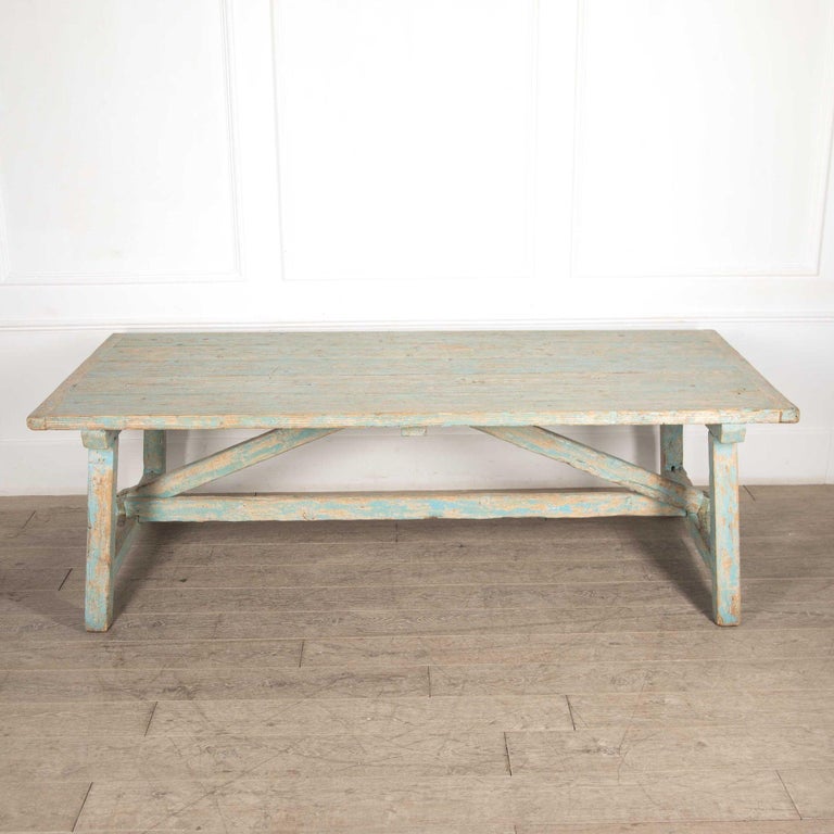 19th Century French Painted Farmhouse Table For Sale at 1stDibs