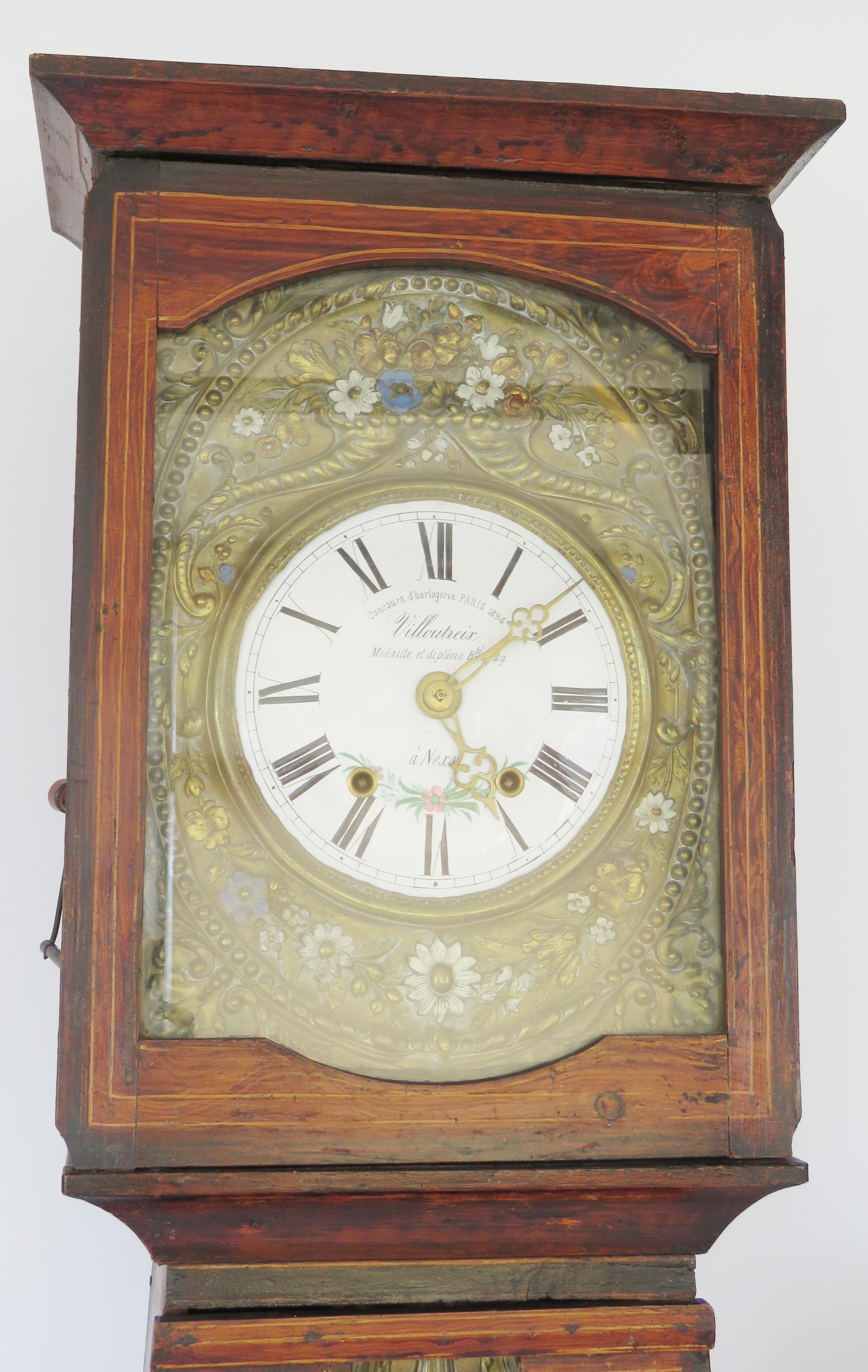 19th Century French Painted Grandfather Clock For Sale at 1stDibs ...