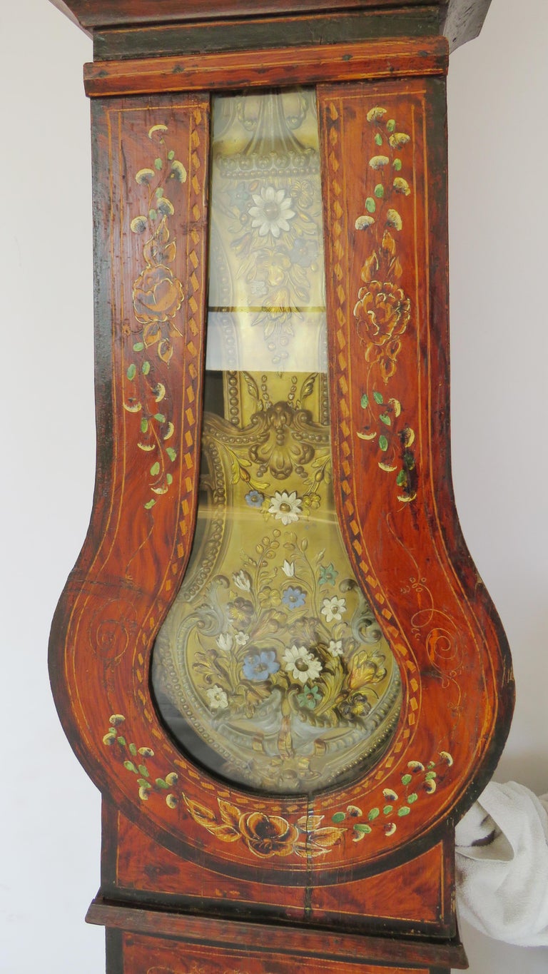 19th Century French Painted Grandfather Clock For Sale at 1stDibs ...
