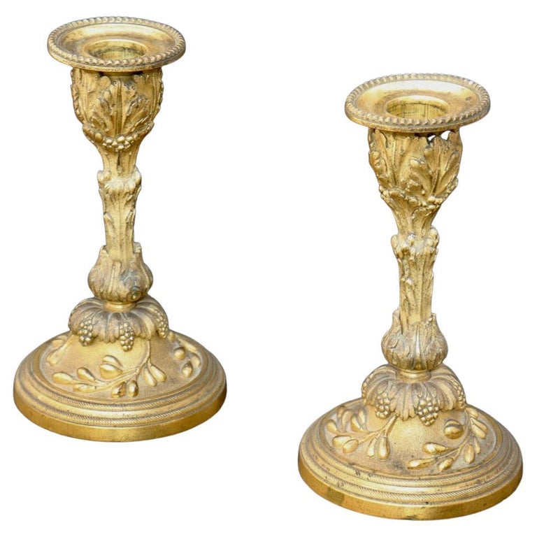 19th Century French Pair of Candlesticks For Sale at 1stDibs