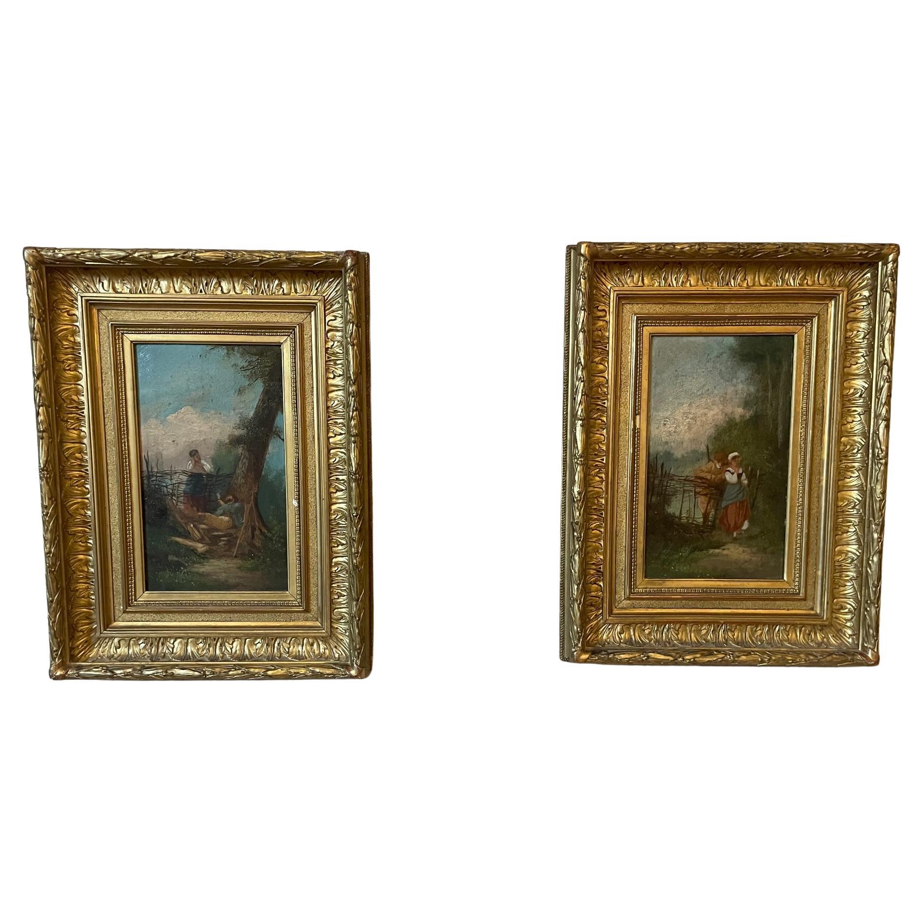 Rare Pair of "Tondo" Display Dishes by V. Desgeorges, French School ...