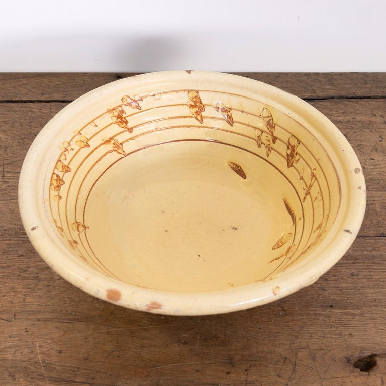 19th Century French Pancheon or Dough Bowl with Honey Yellow Glaze For ...