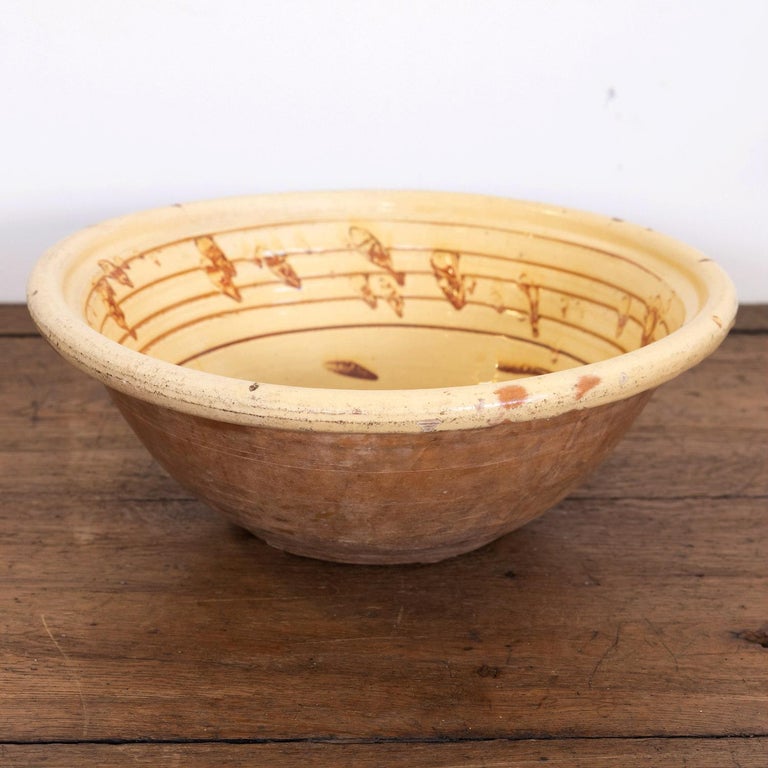 19th Century French Pancheon or Dough Bowl with Honey Yellow Glaze For ...