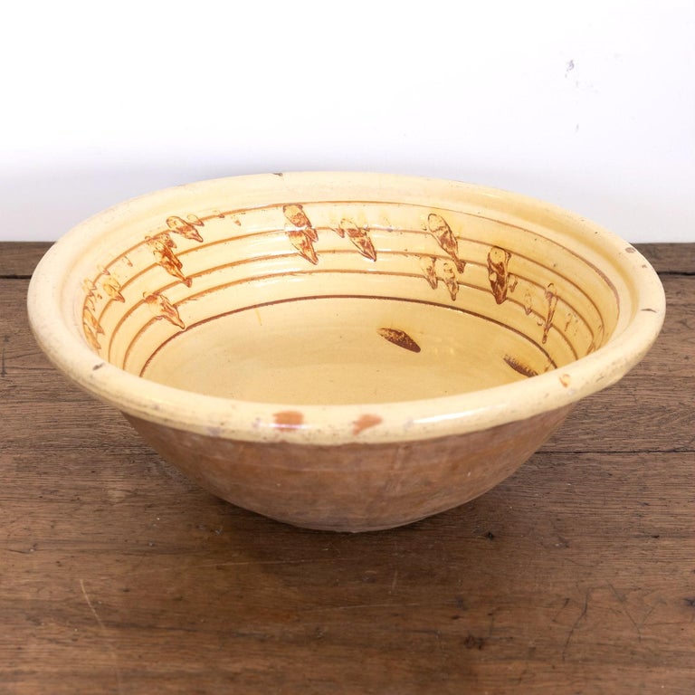 19th Century French Pancheon or Dough Bowl with Honey Yellow Glaze For ...