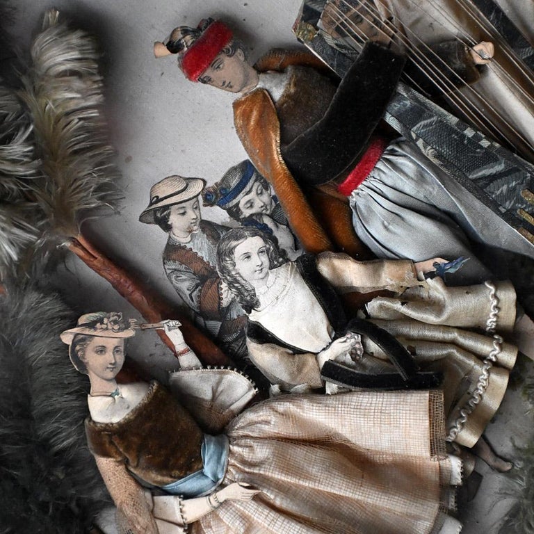19th Century French Paper Cut Out Diorama Scene For Sale at 1stDibs