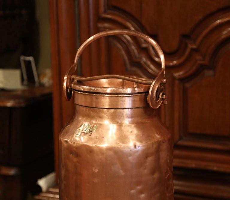 19th Century French Patinated Copper-Plated Milk Container or Umbrella ...