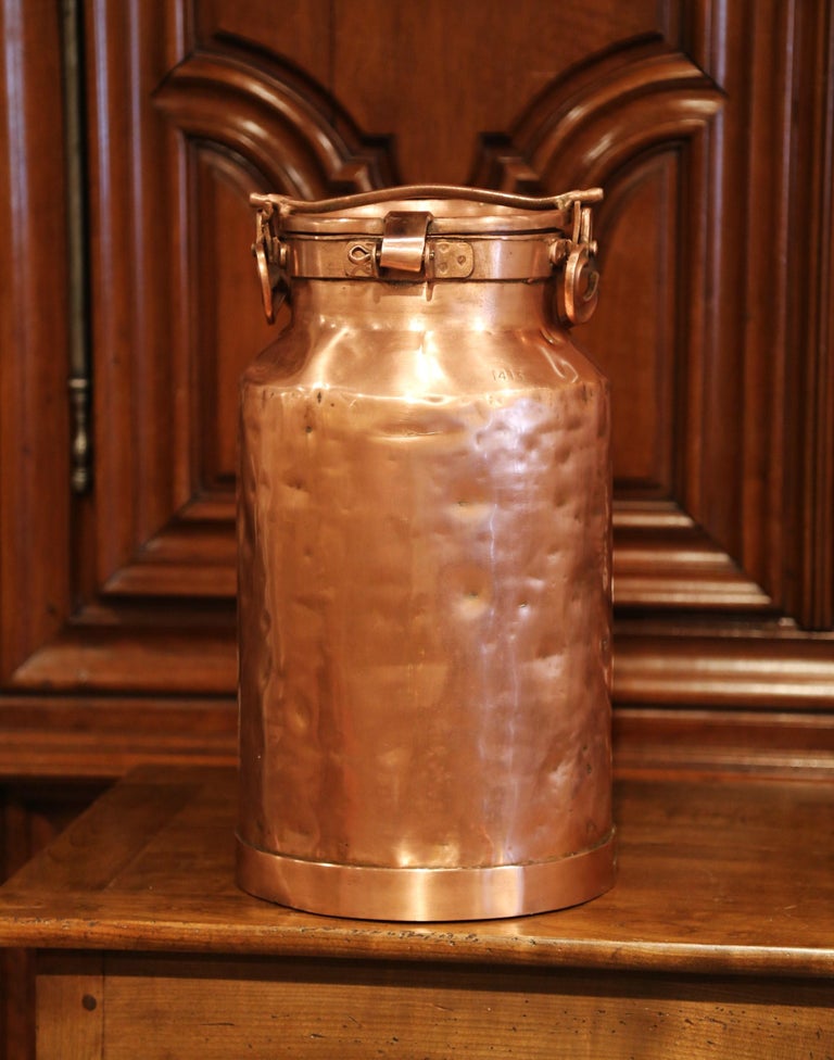 19th Century French Patinated Copper-Plated Milk Container or Umbrella ...