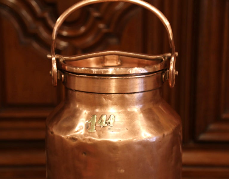 19th Century French Patinated Copper-Plated Milk Container or Umbrella ...
