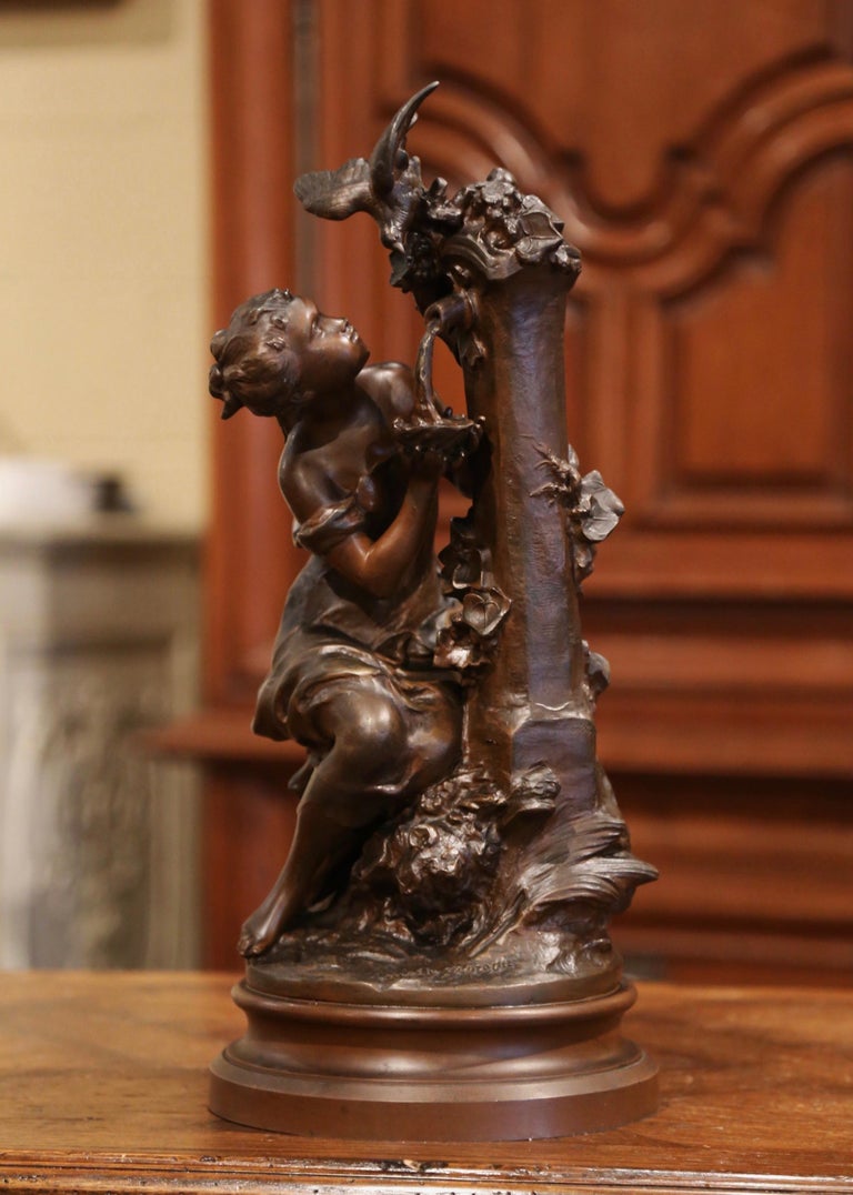 19th Century French Patinated Spelter Sculpture Signed Mathurin Moreau ...