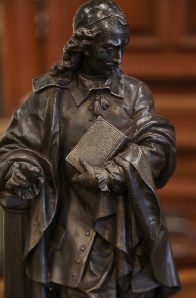 19th Century French Patinated Spelter Statue of Cardinal Mazarin For ...