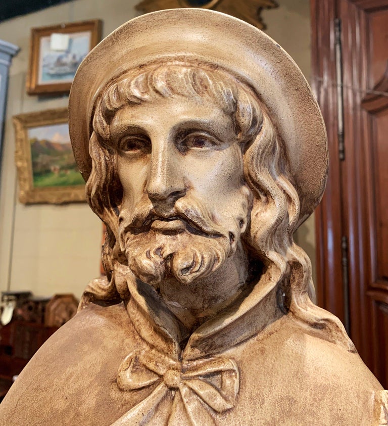19th Century French Patinated Terracotta Sculpture of Saint Roch with ...