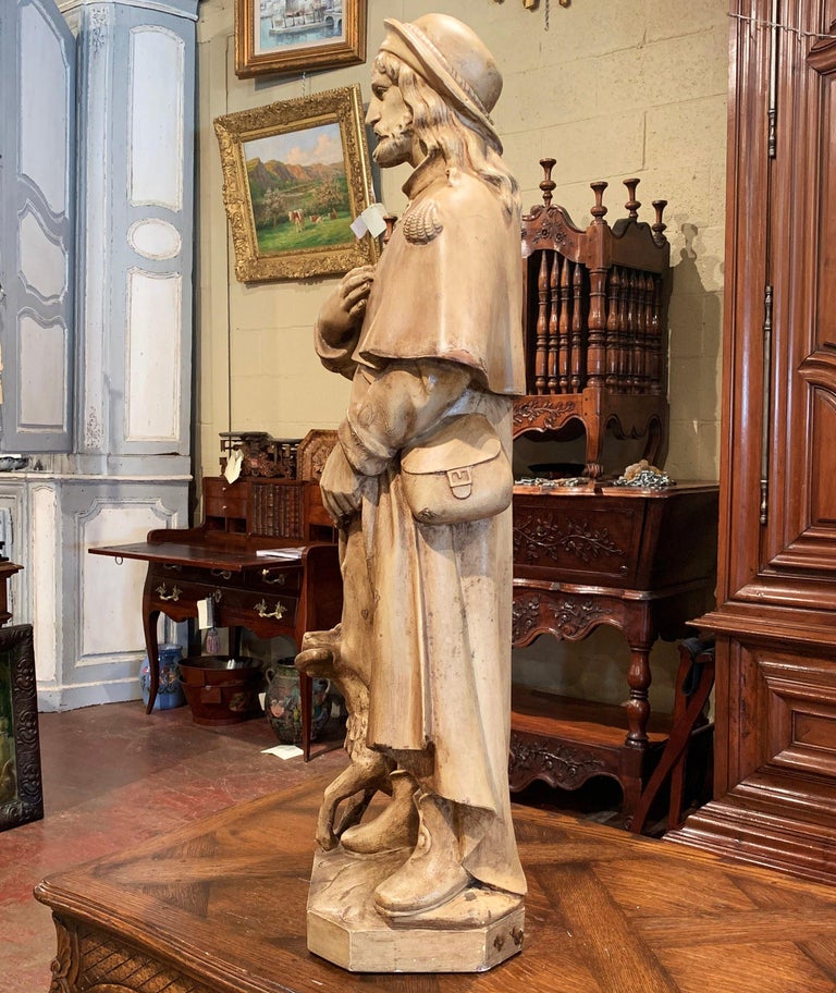 19th Century French Patinated Terracotta Sculpture of Saint Roch with ...