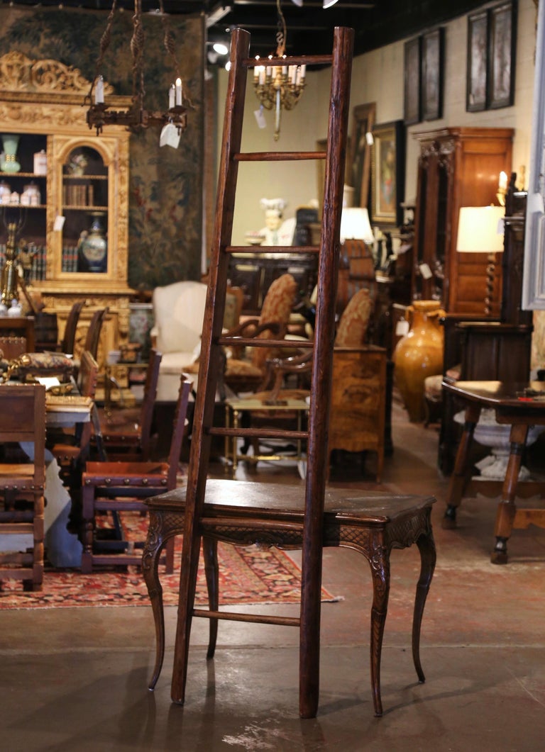 19th Century French Pine Seven-Step Straight Ladder at 1stDibs