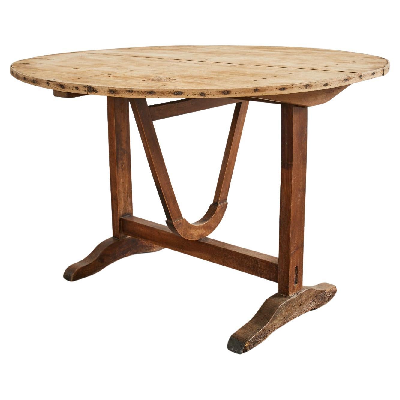 Rustic Antique French Tilt Top Vintner’s Table For Sale at 1stDibs