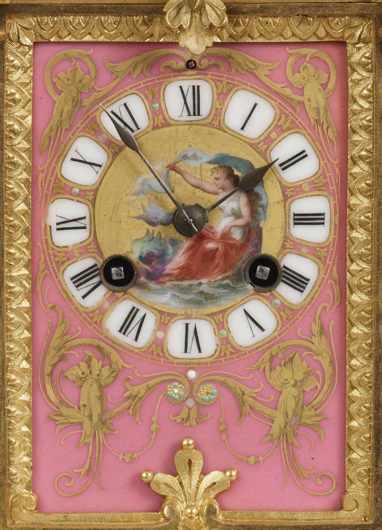 19th Century French Pink Porcelain Clock by Japy Fréres in the Louis ...