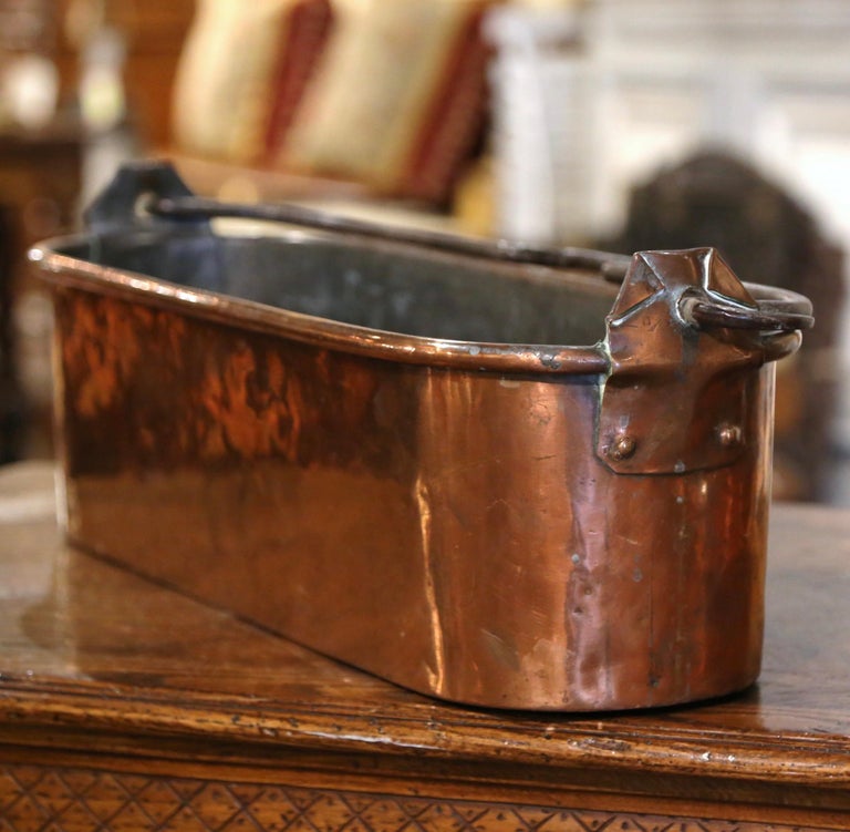 19th Century French Polished Copper and Wrought Iron "Poissonniere ...