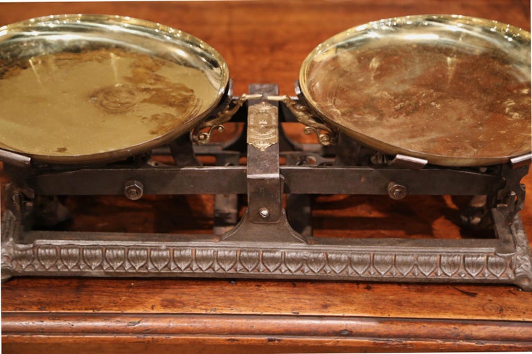 19th Century French Polished Iron Scale with Brass Trays from Lyon For ...