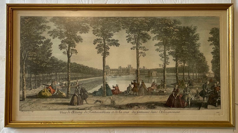 19th Century French Pond of Fountainebleau Scene Lithograph For Sale at ...