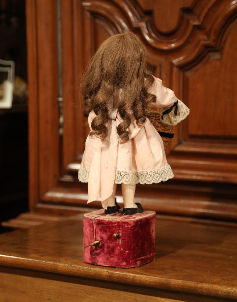 19th Century French Porcelain Musical Automaton Jumeau Doll with Basket ...