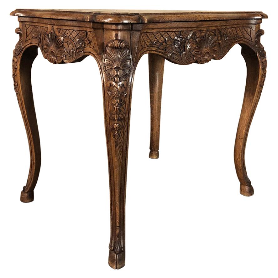 19th Century French Louis XV Hand Carved Walnut End Table For Sale at ...