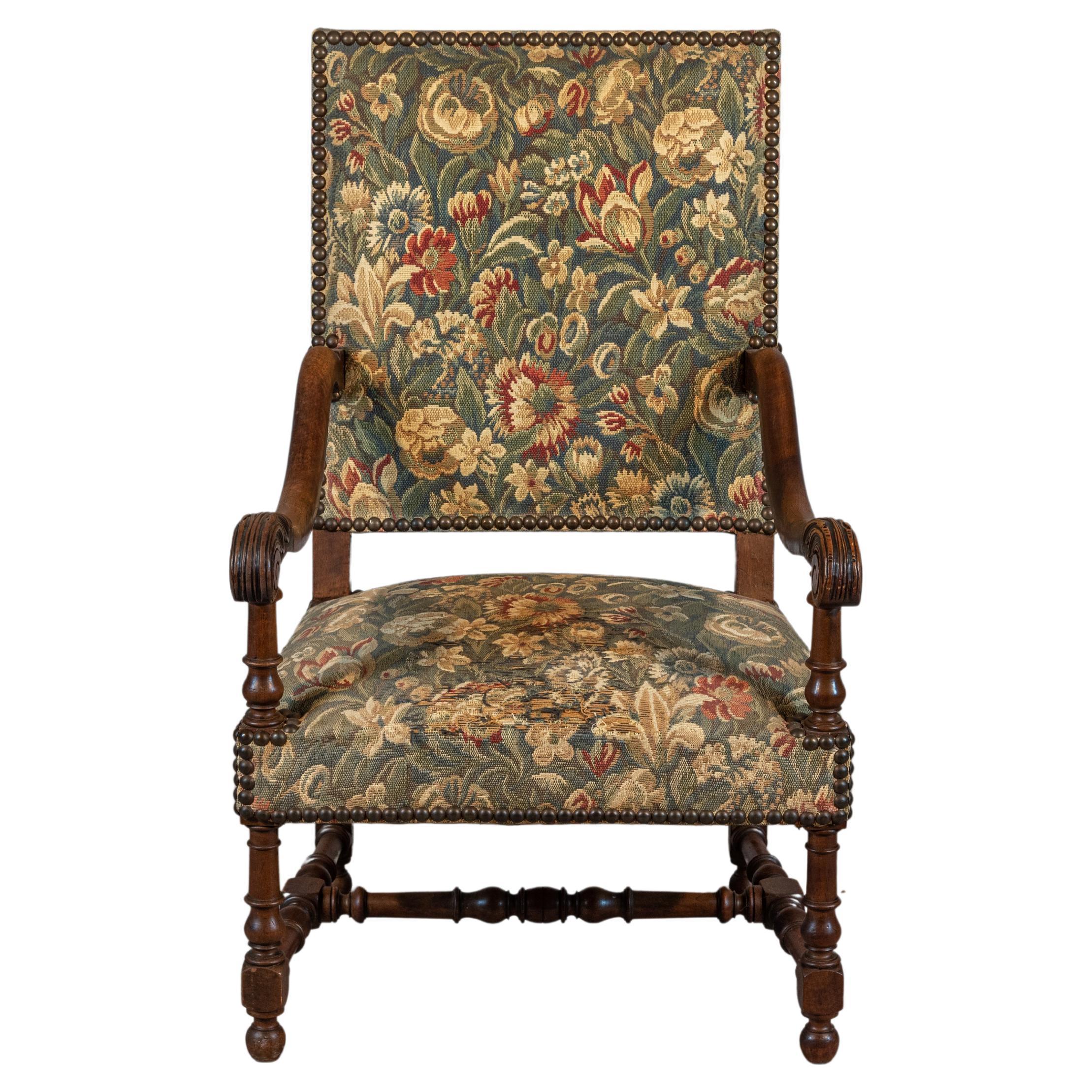 A Baronial French Regence Style Ivory Painted Open Armchair For Sale at ...