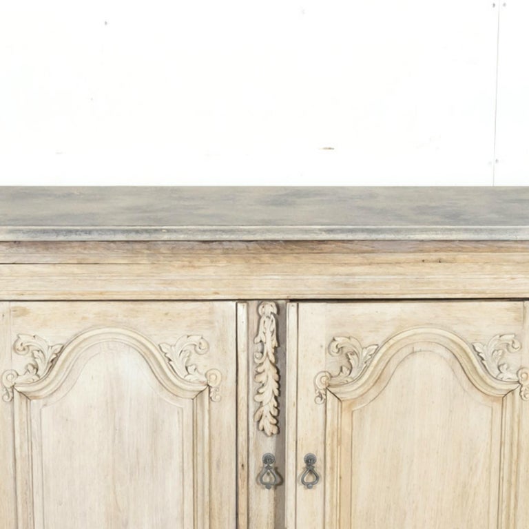 19th Century French Regence Style Bleached Oak Demilune Enfilade Buffet ...