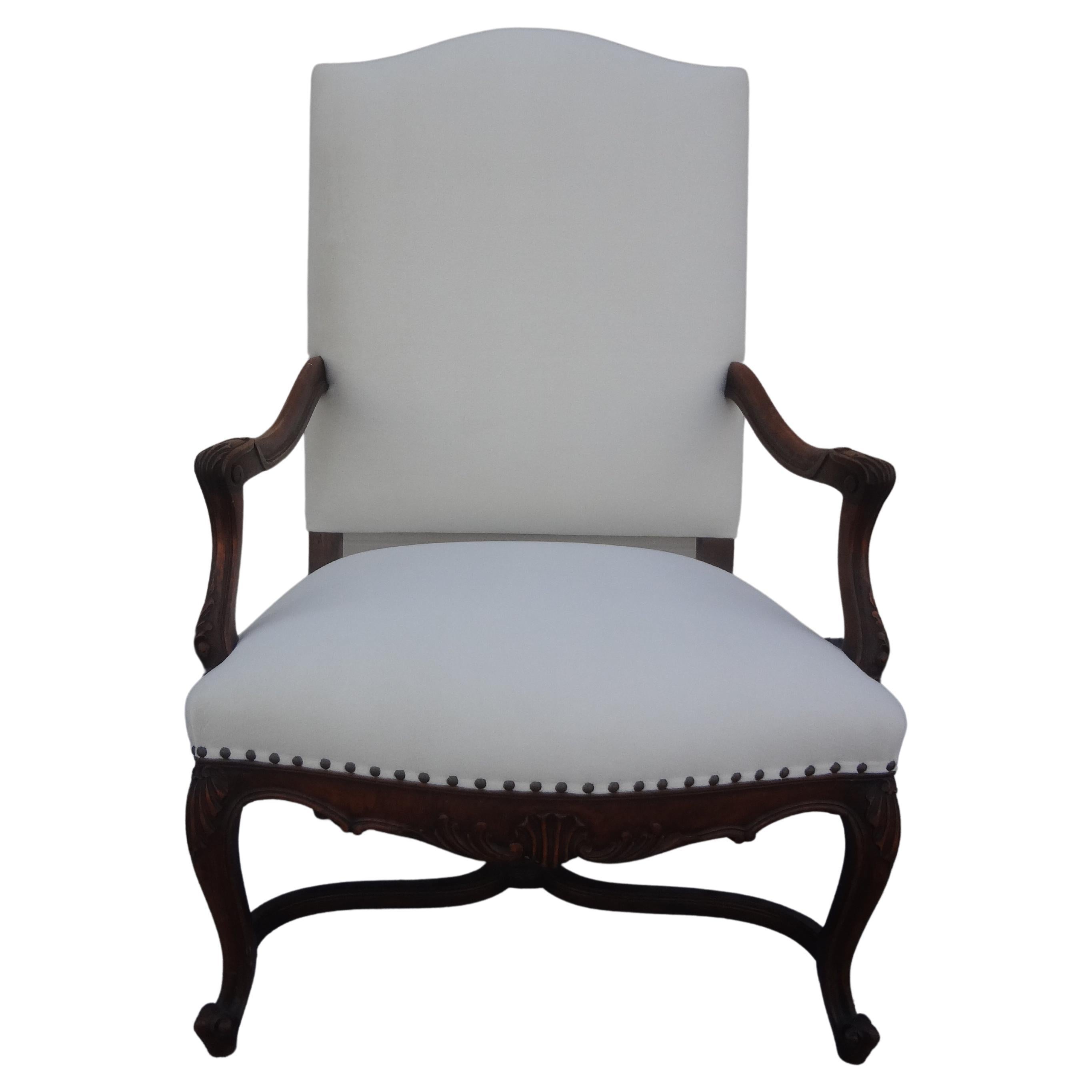 Pair of 19th Century French Régence Style Walnut Fauteuils with ...