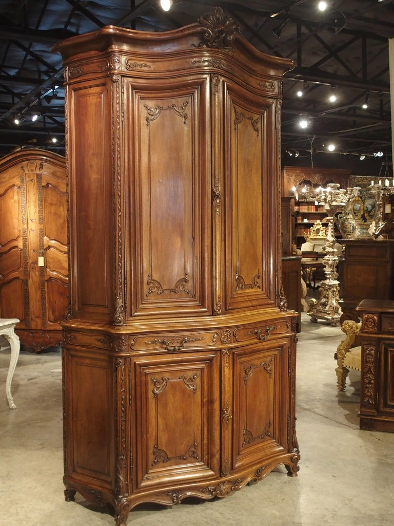 19th Century French Regence Style Walnut Wood Buffet Deux Corps For ...