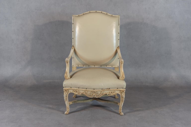 19th Century French Regency Style Oak Armchairs For Sale at 1stDibs