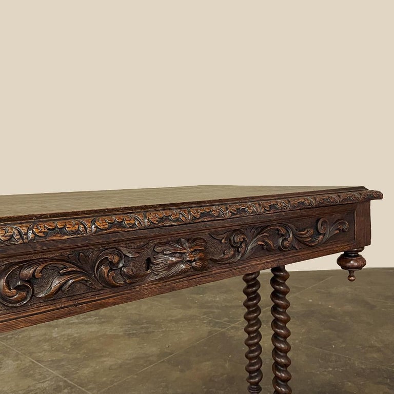 19th Century French Renaissance Barley Twist Writing Table For Sale at ...