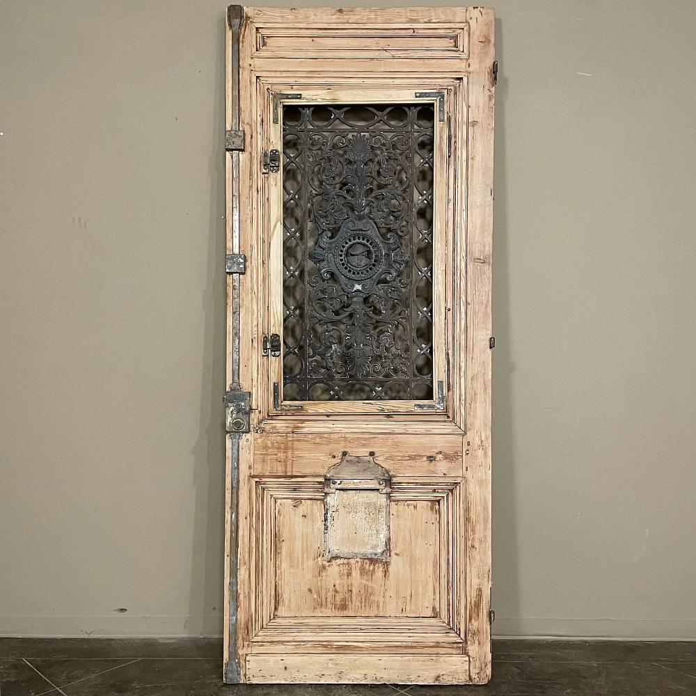 19th Century French Renaissance Exterior Door with Cast Iron at 1stDibs