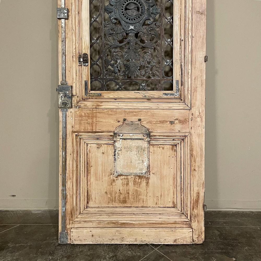 19th Century French Renaissance Exterior Door with Cast Iron at 1stDibs