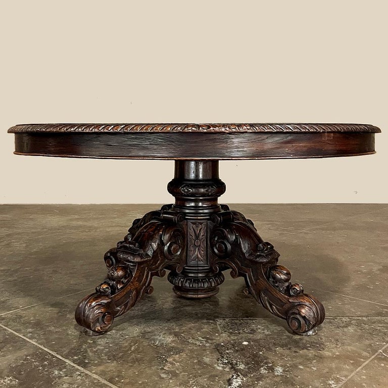 19th Century French Renaissance Oval Coffee Table For Sale at 1stDibs