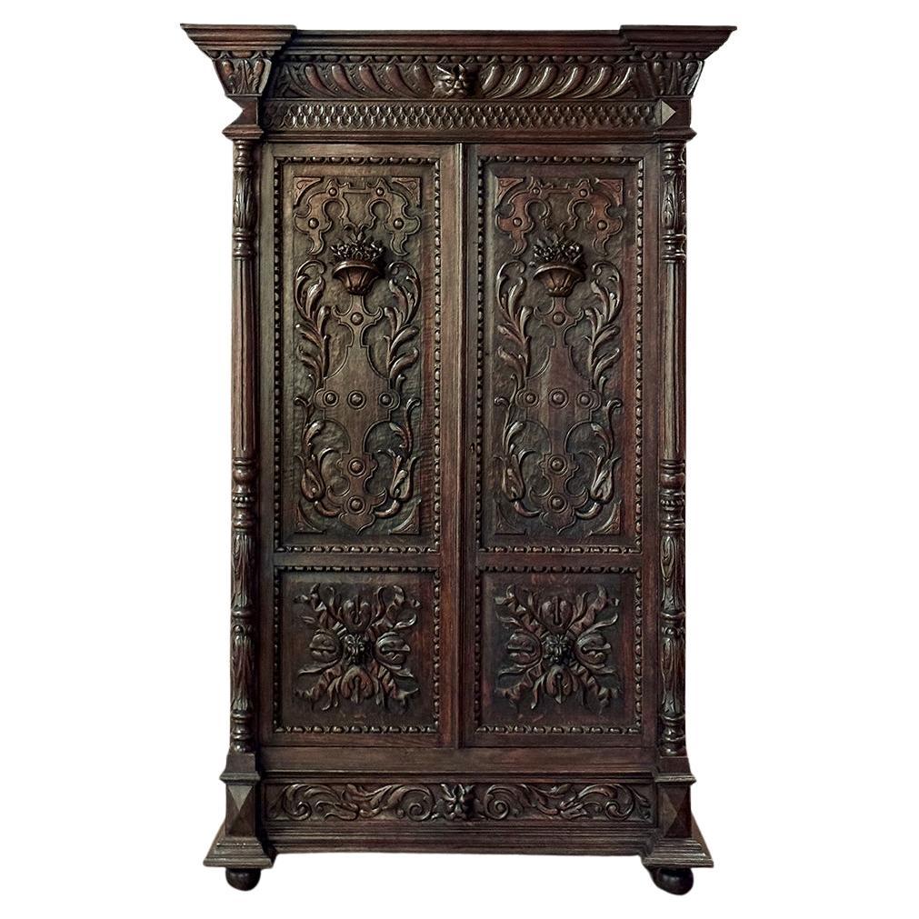 French Renaissance Style Carved Oak Armoire For Sale at 1stDibs ...