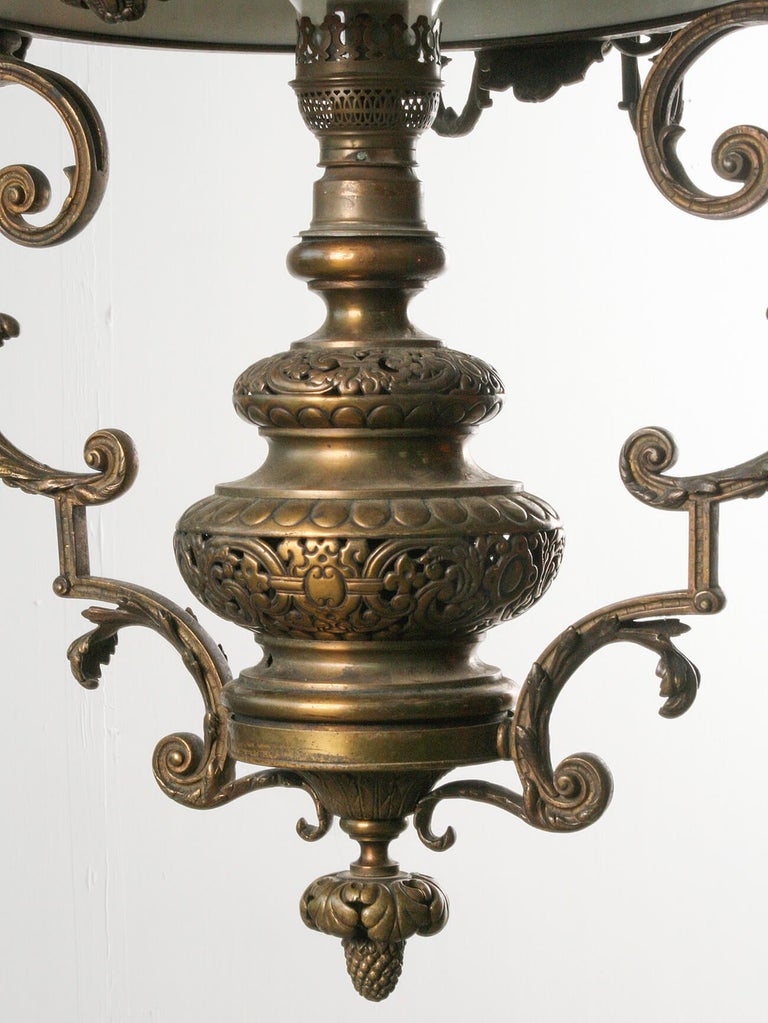 19th Century French Renaissance Style Bronze Oil Pendant Lamp For Sale ...