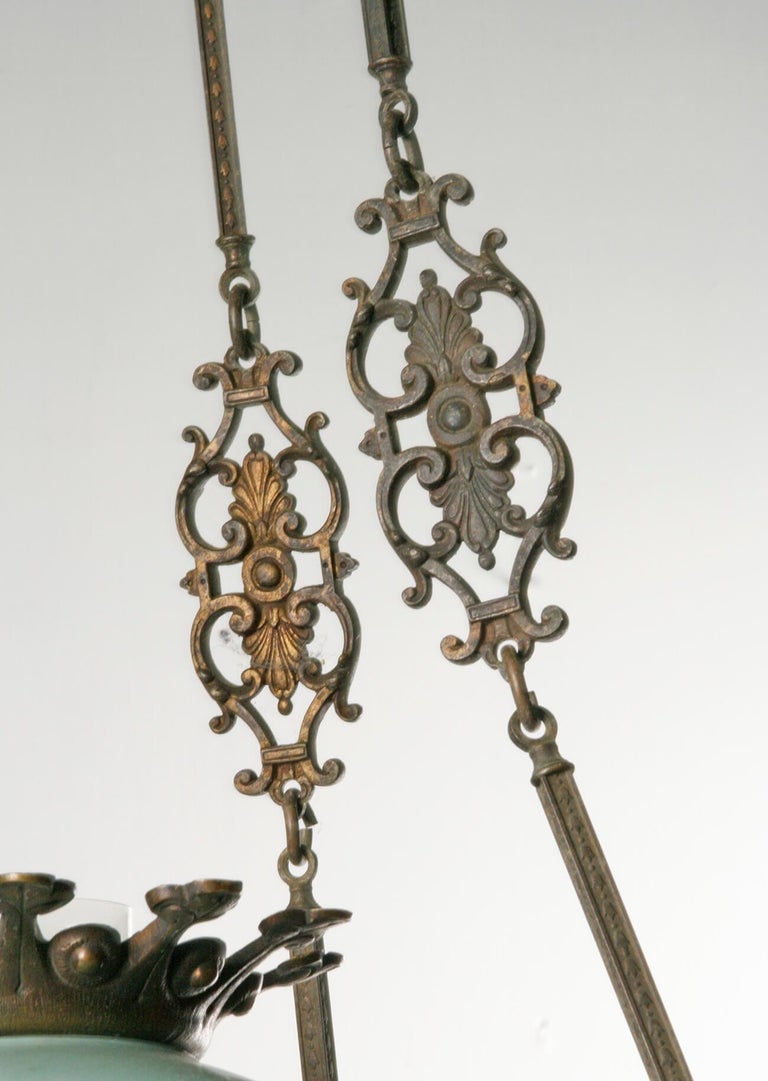 19th Century French Renaissance Style Bronze Oil Pendant Lamp For Sale ...