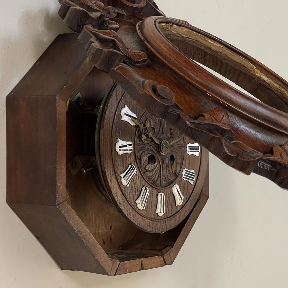 19th Century French Renaissance Style Carved Wood Wall Clock For Sale ...