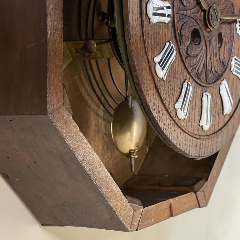 19th Century French Renaissance Style Carved Wood Wall Clock For Sale ...