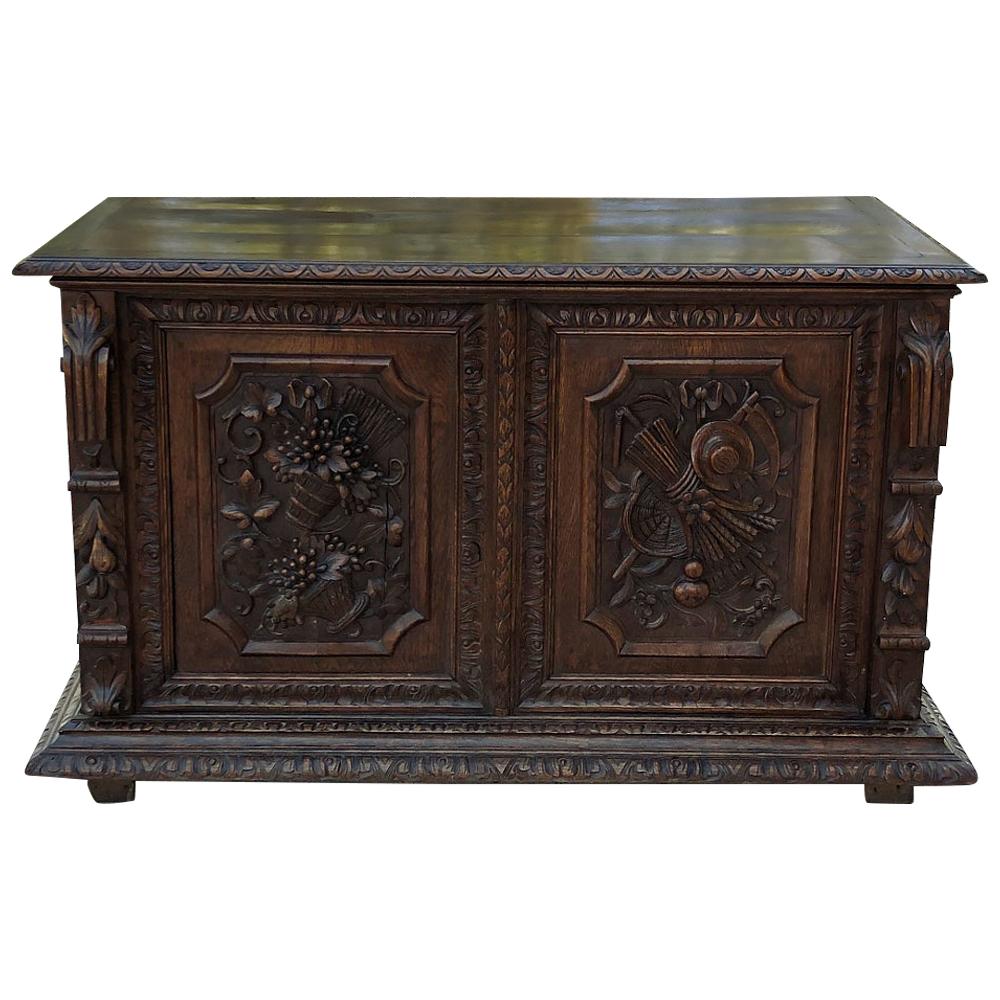 19th Century French Renaissance Trunk with Grape and Wheat Harvest For ...