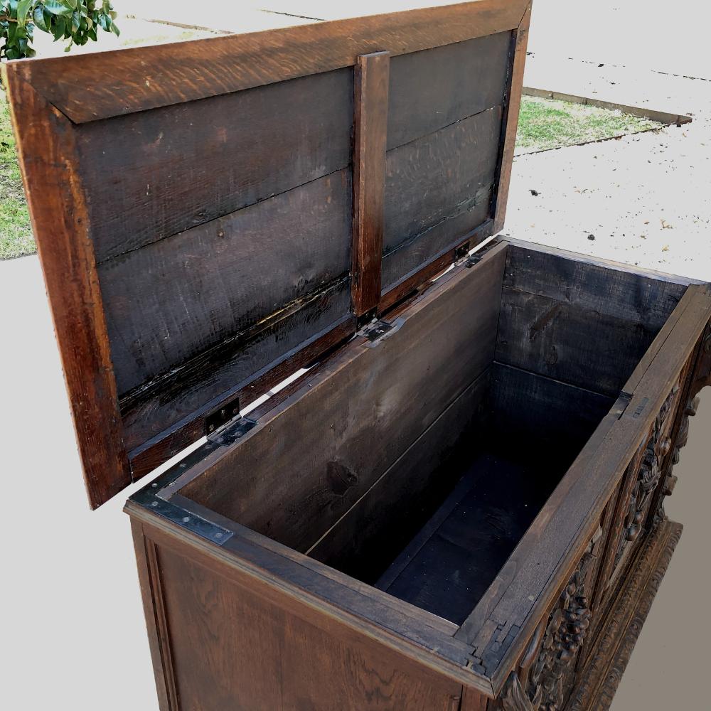 19th Century French Renaissance Trunk with Grape and Wheat Harvest For ...