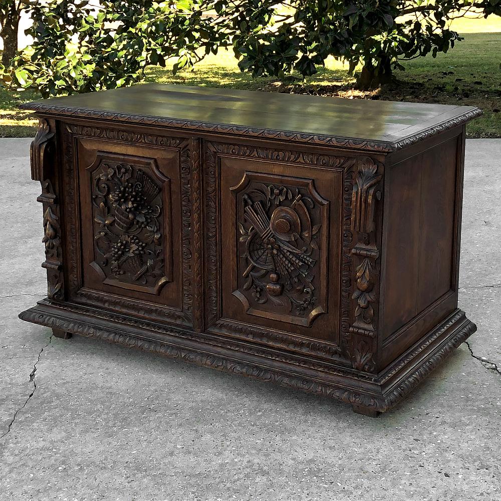 19th Century French Renaissance Trunk with Grape and Wheat Harvest For ...