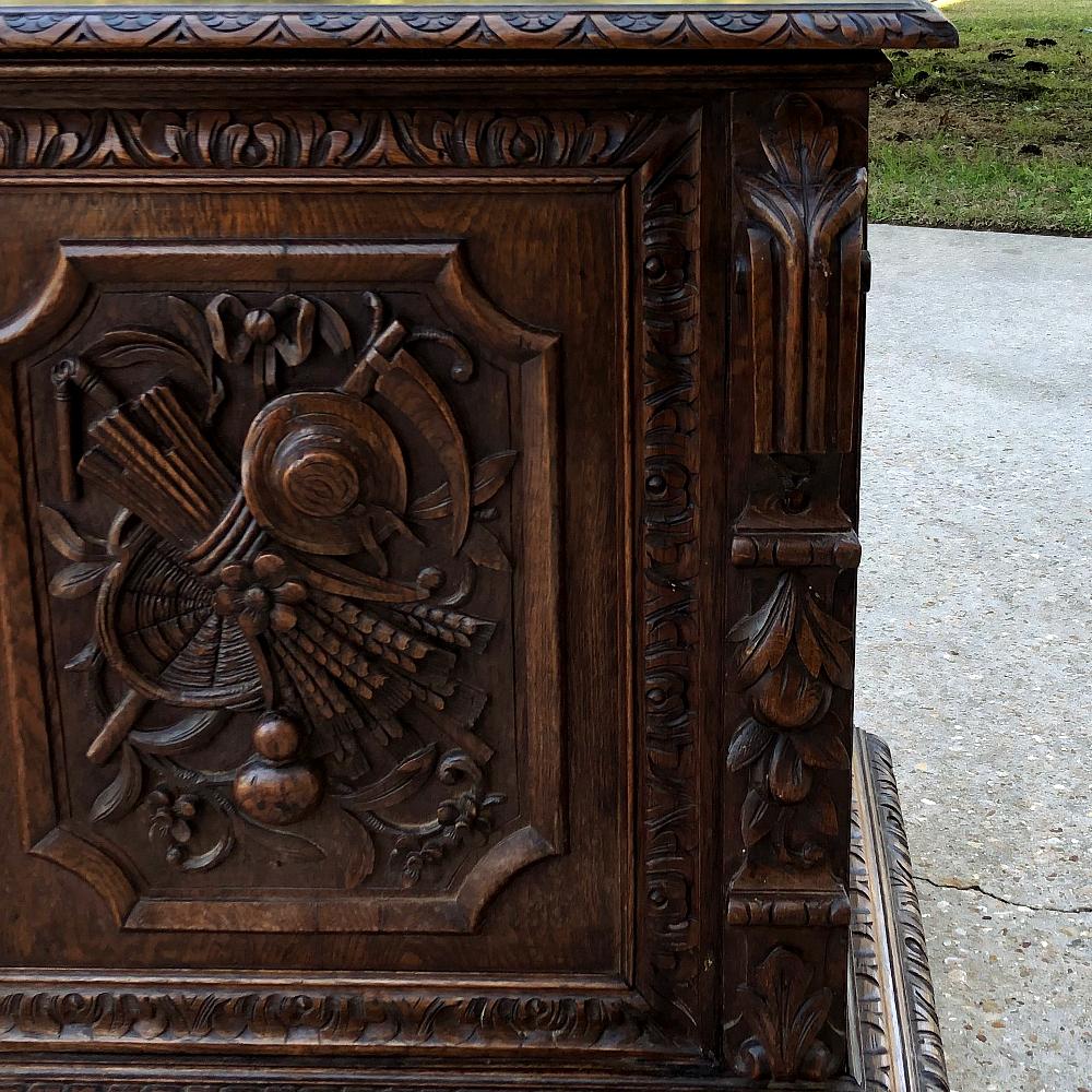 19th Century French Renaissance Trunk with Grape and Wheat Harvest For ...