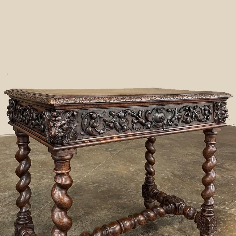 19th Century French Renaissance Writing Table, Student Desk For Sale at ...