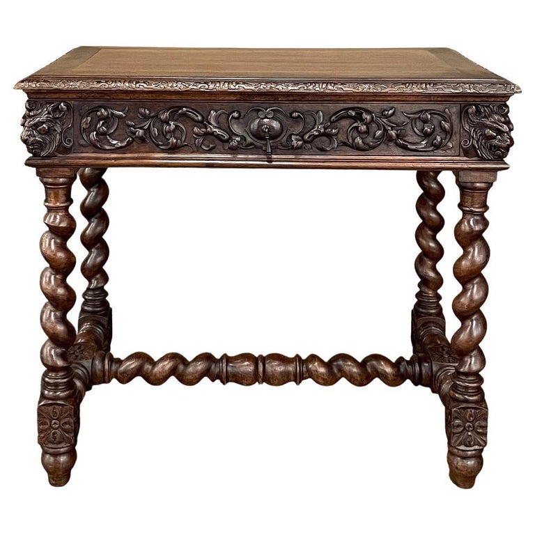 19th Century French Renaissance Writing Table, Student Desk For Sale at ...