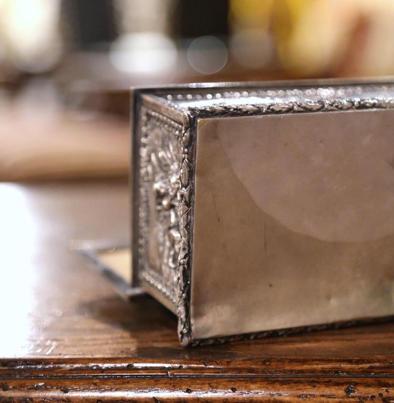 19th Century French Repousse Silver Plated on Copper Jewelry Box For ...