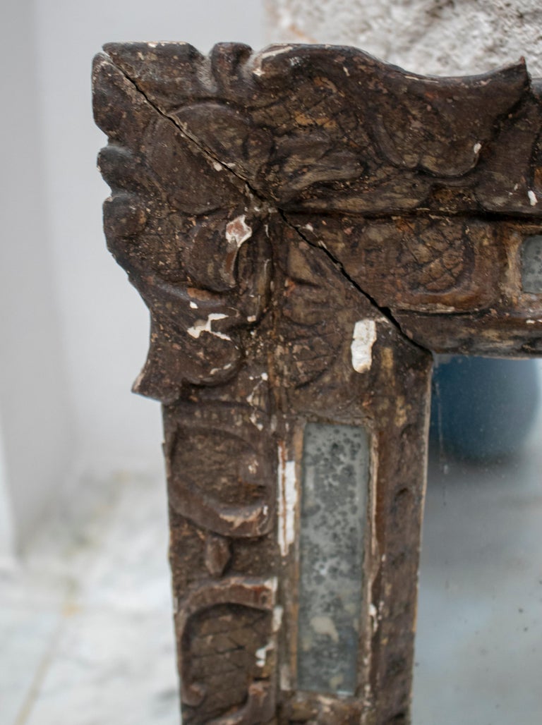 19th Century French Rocaille Decor Wood Mirror at 1stDibs