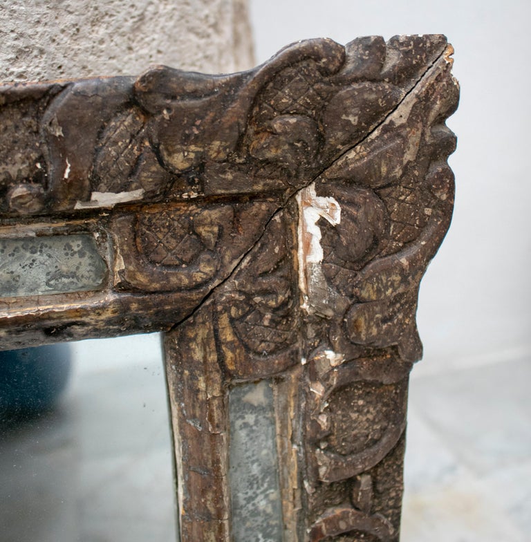 19th Century French Rocaille Decor Wood Mirror at 1stDibs