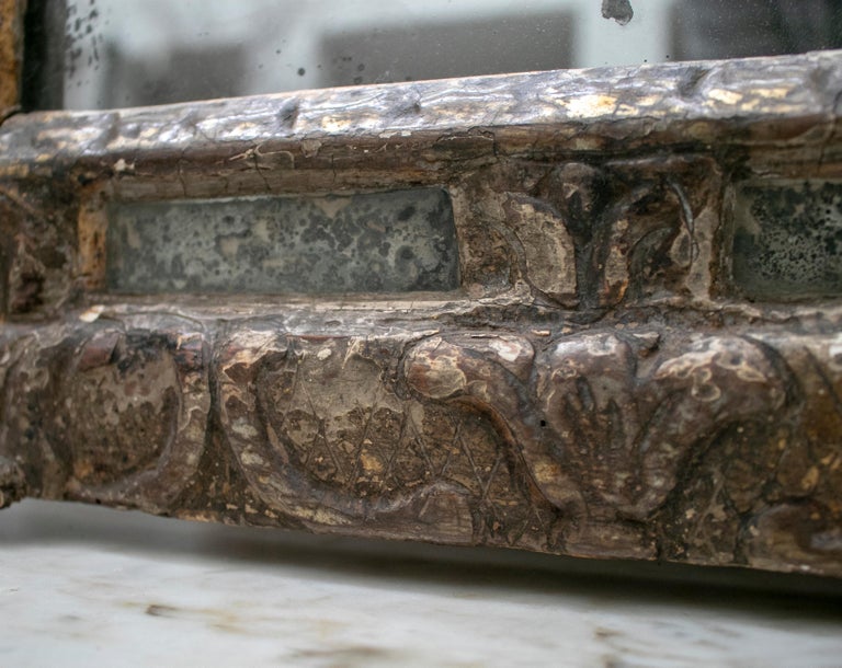 19th Century French Rocaille Decor Wood Mirror at 1stDibs