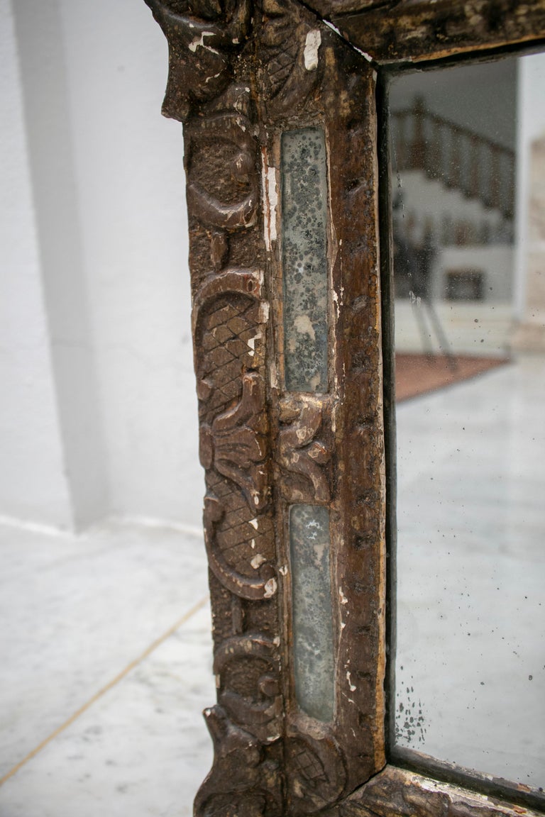 19th Century French Rocaille Decor Wood Mirror at 1stDibs