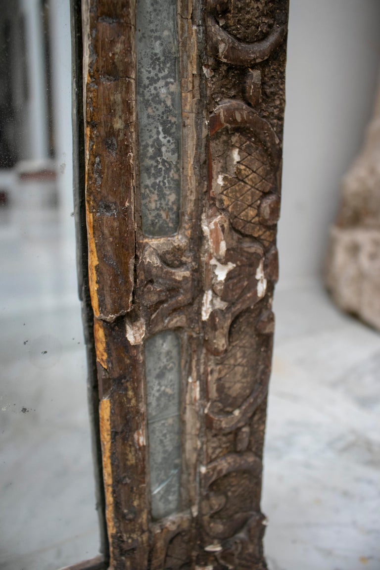 19th Century French Rocaille Decor Wood Mirror at 1stDibs